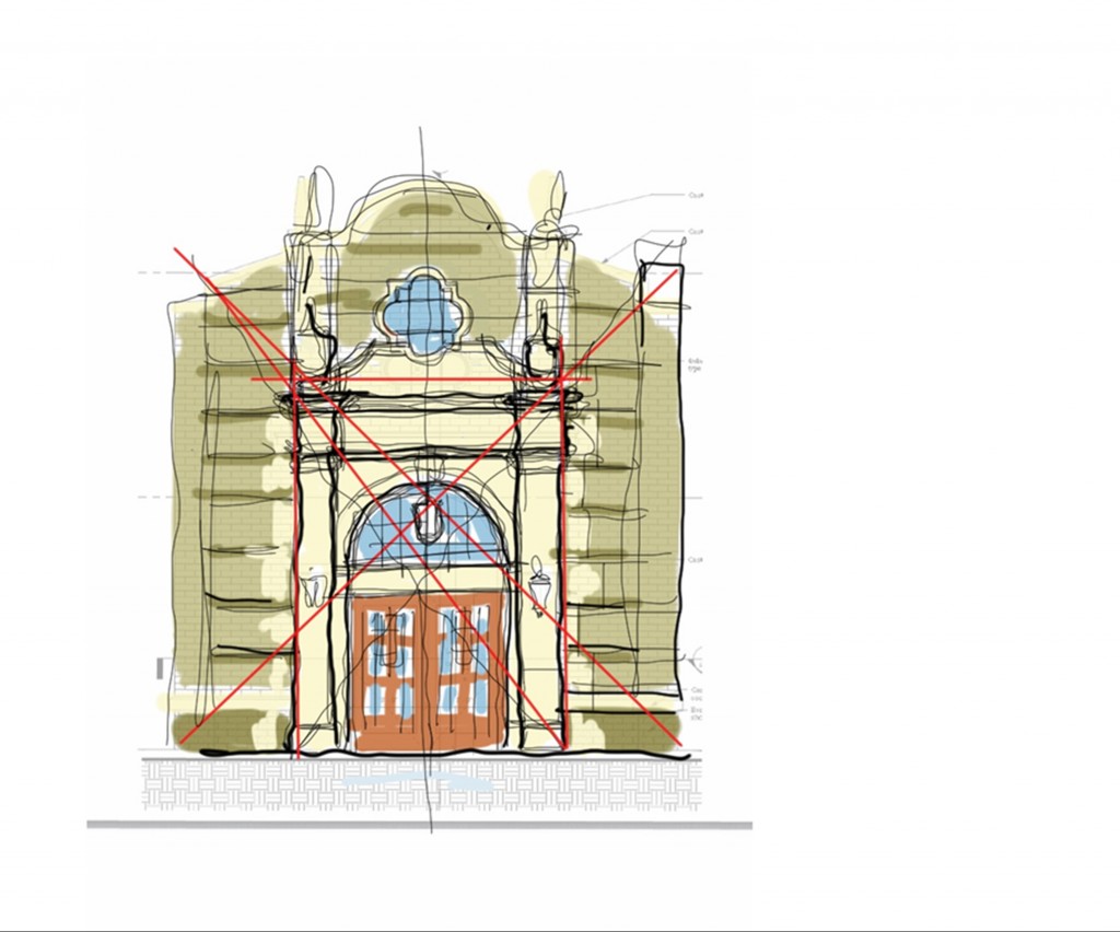 TTU_entrance study sketch - Mackey Mitchell Architects
